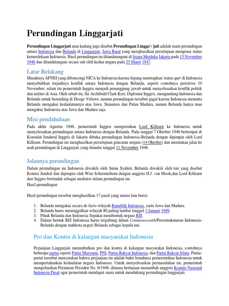 Perundingan Linggarjati | PDF
