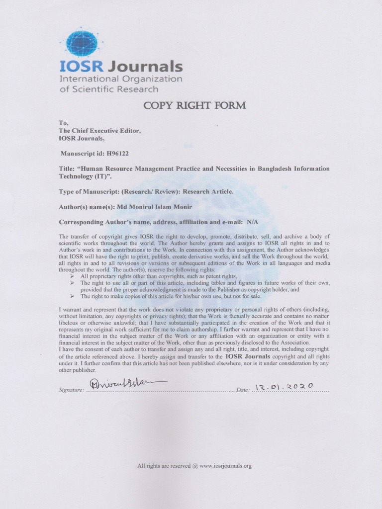 Copy Right Form | PDF