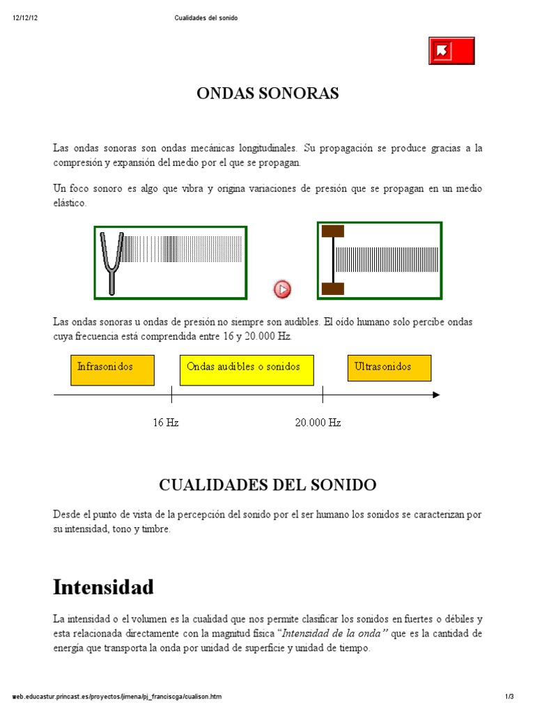 Cualidades Del Sonido | PDF | Sonido | Olas