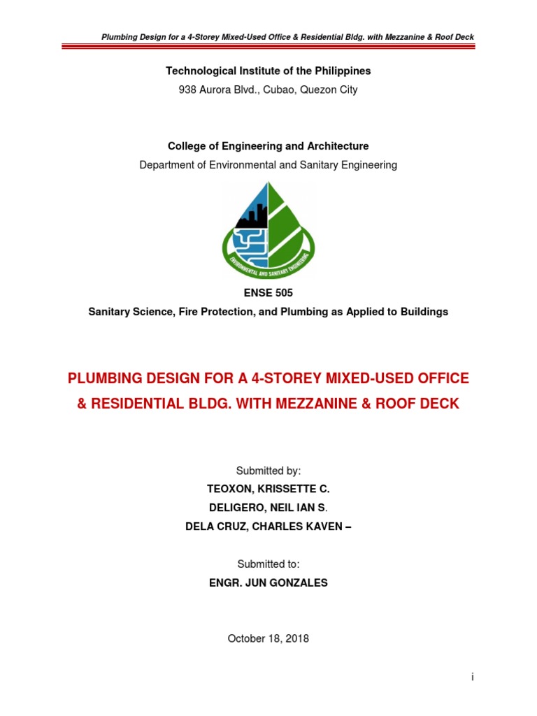 Plumbing Final Proj | PDF | Sanitary Sewer | Plumbing