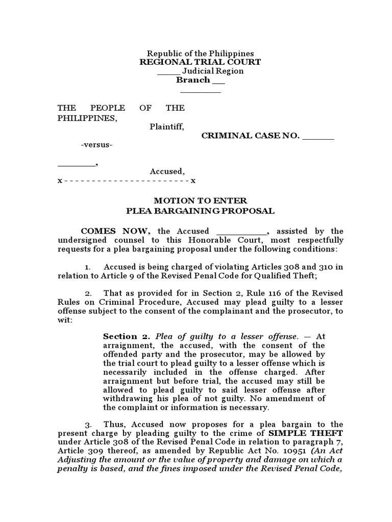 Plea Bargain | PDF | Plea | Plea Bargain