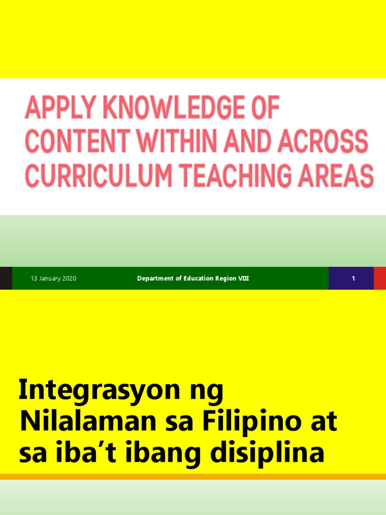 Apply Knowledge of Content Within and Across Curriculum | PDF ...