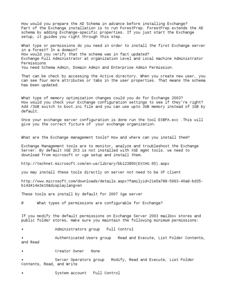 Exchange - & AD | PDF | Active Directory | Areas Of Computer Science