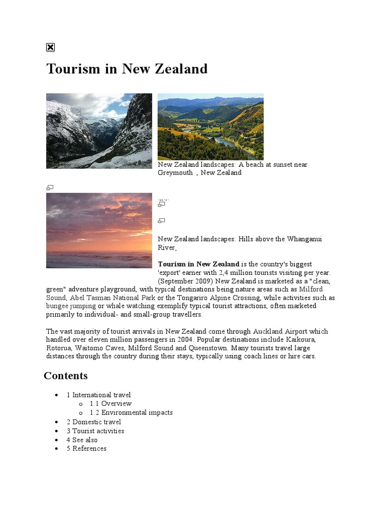 Tourism in New Zealand | PDF | Tourism | Service Industries