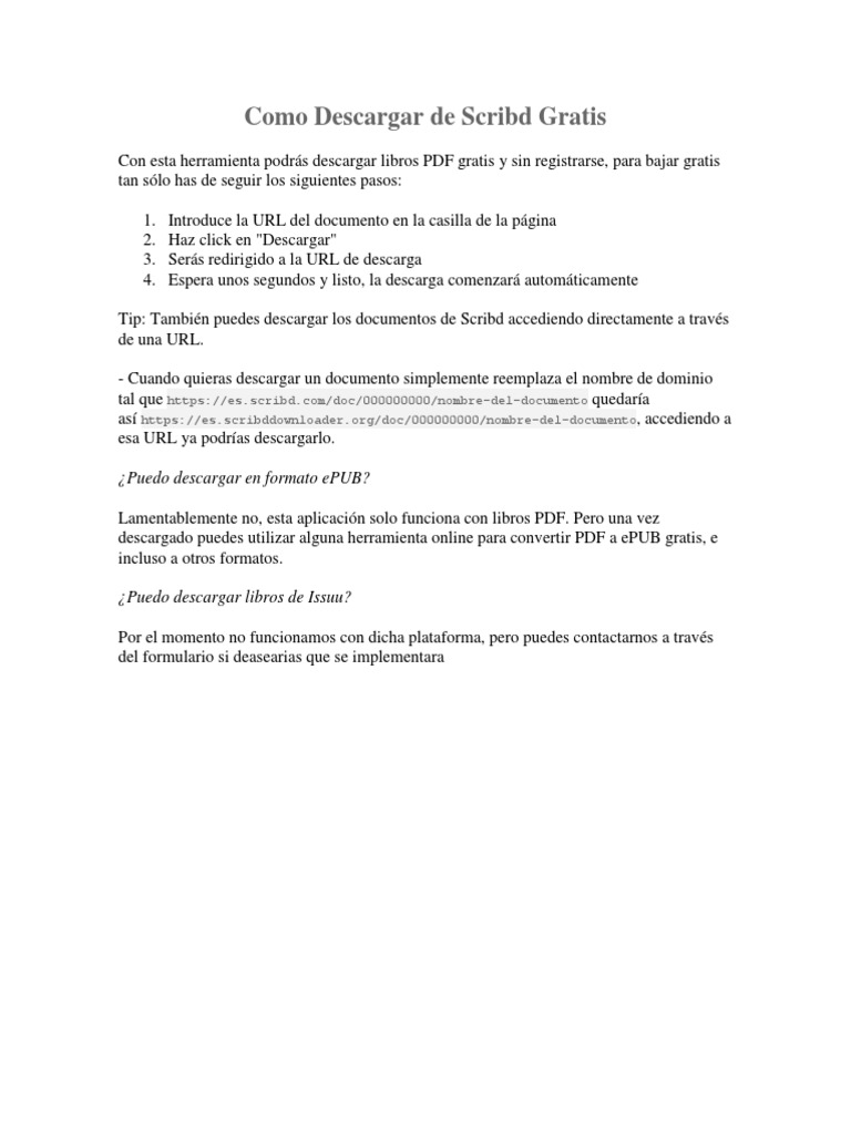 Como Descargar de Scribd Gratis | PDF