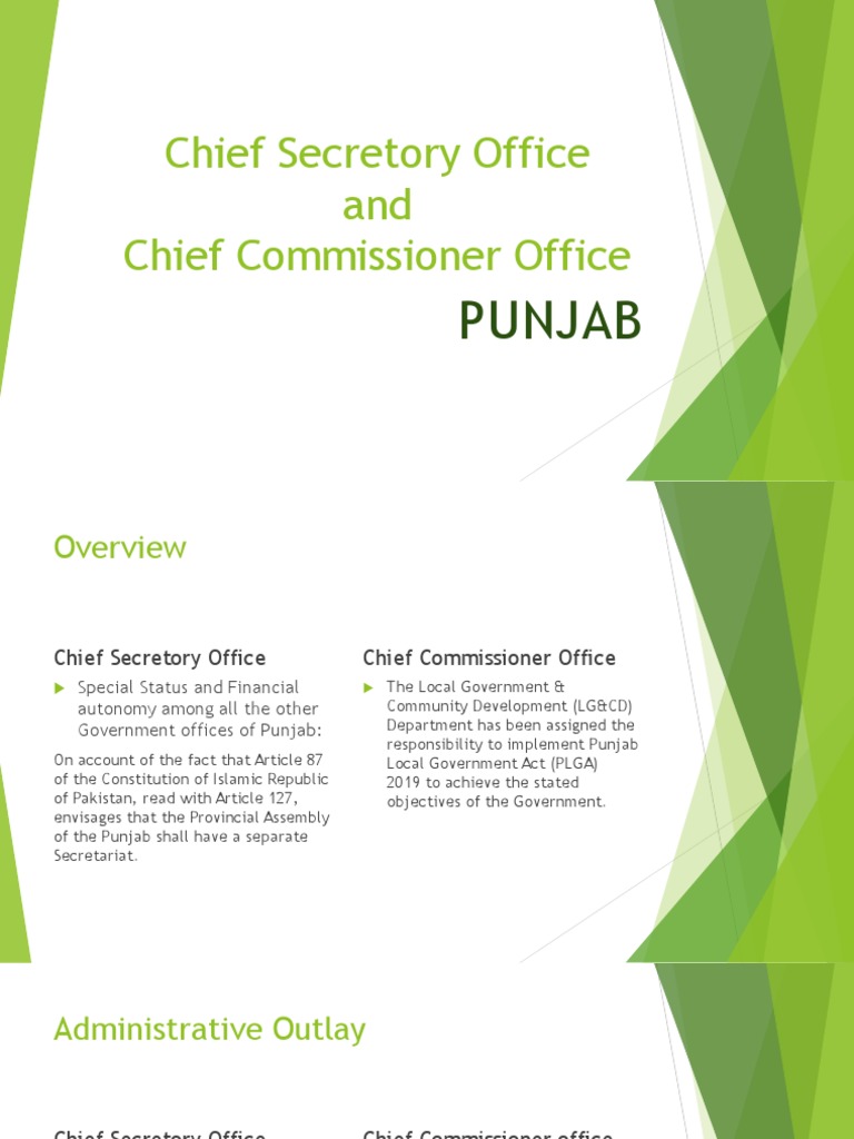 Chief Secretory Office | PDF | Local Government | Public Law