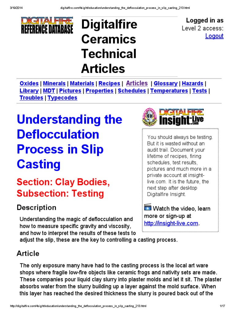 Tony Hansen, - Understanding The Deflocculation Process in Slip Casting ...