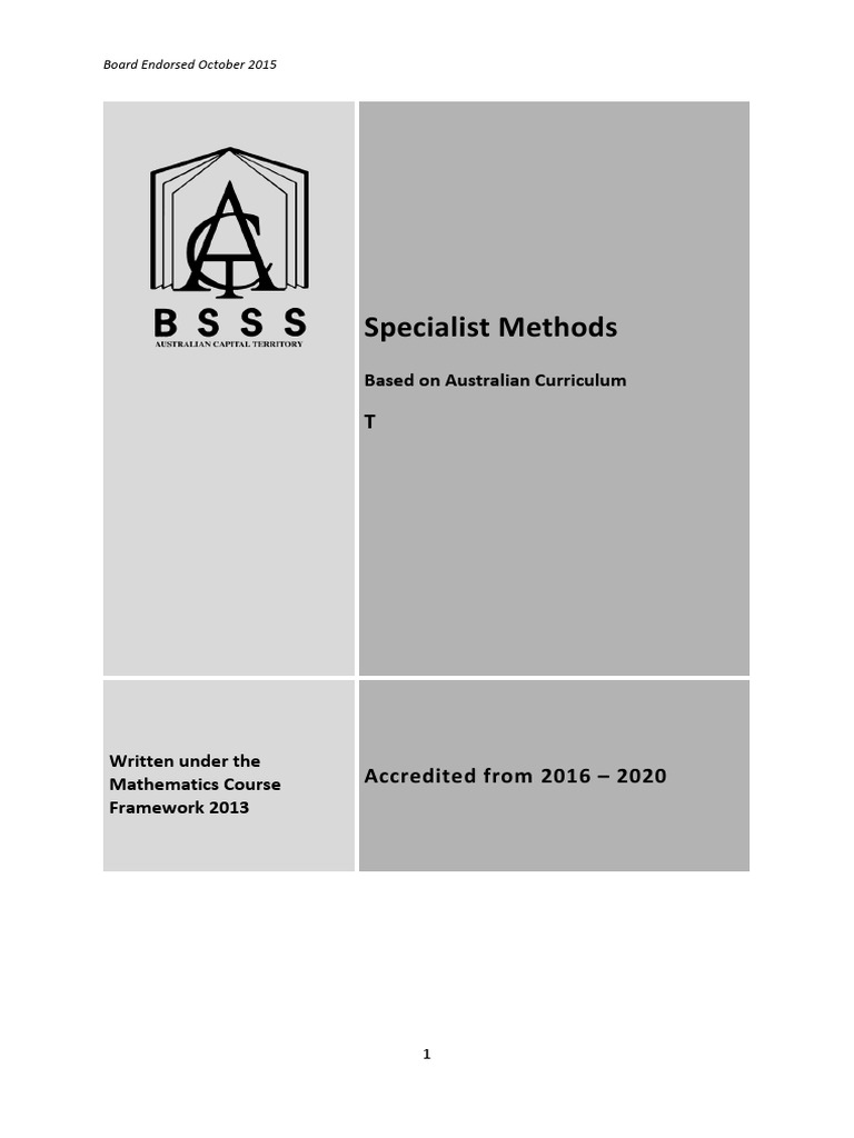 Specialist Methods T 16-20 | PDF | Function (Mathematics) | Educational ...