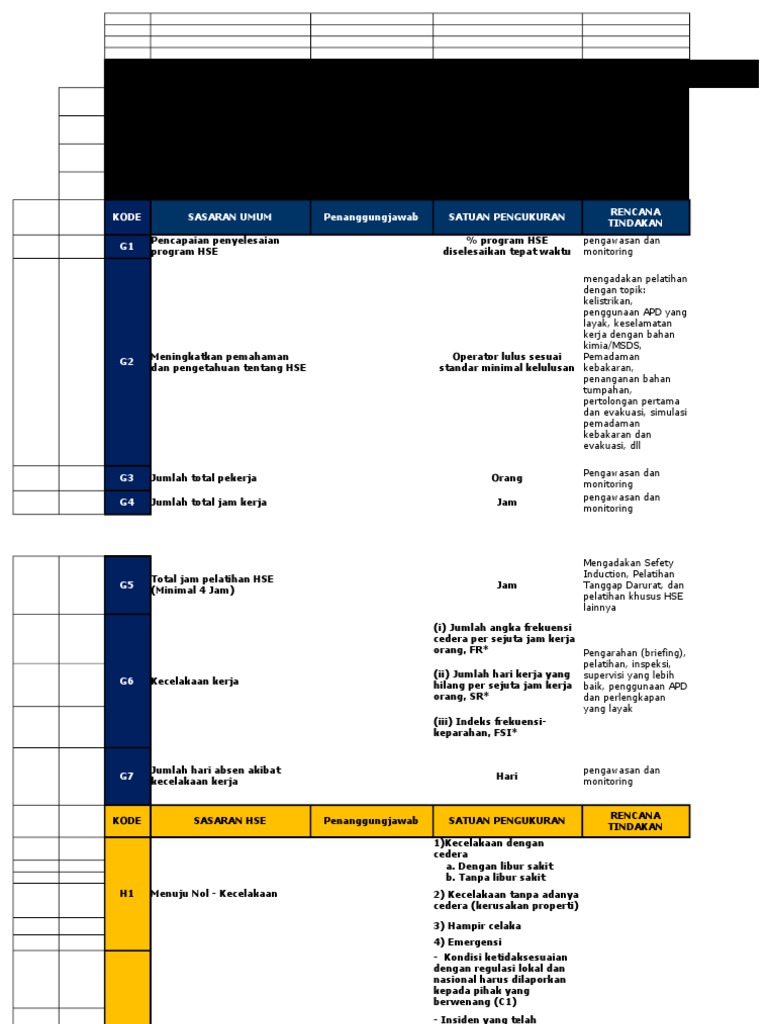 Form Target HSE | PDF