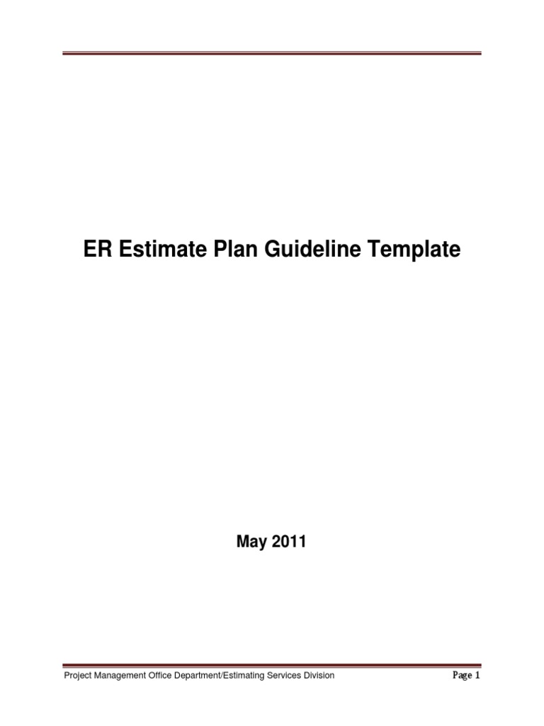 ER Estimate Plan Guideline Template | PDF | Project Management ...