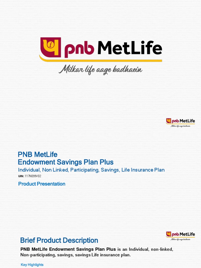 PNB MetLife Endowment Savings Plan Plus - Website Product Presentation ...