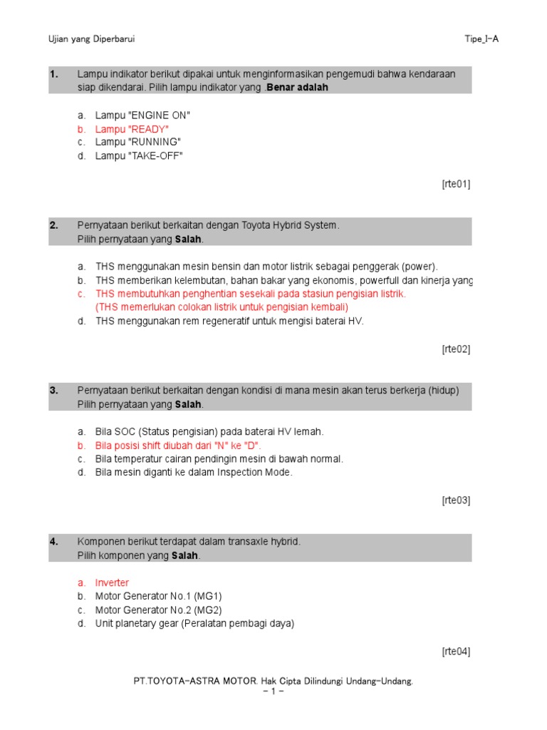 Soal - Refresher - 1a Common Rail | PDF | Teknologi & Rekayasa