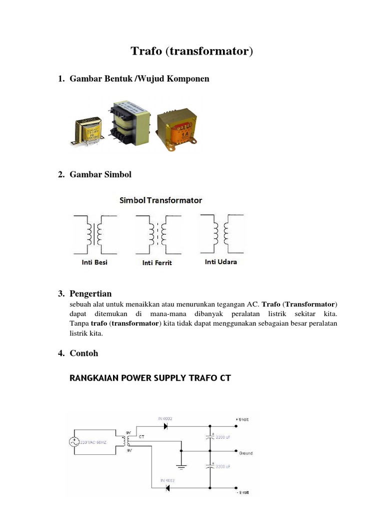Pengertian Trafo (Transformator) Transsistor IC/Integrated (Chips) | PDF