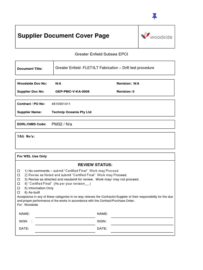 Greater Enfield FLET/ILT Drift Test Procedure | PDF | Pipe (Fluid ...