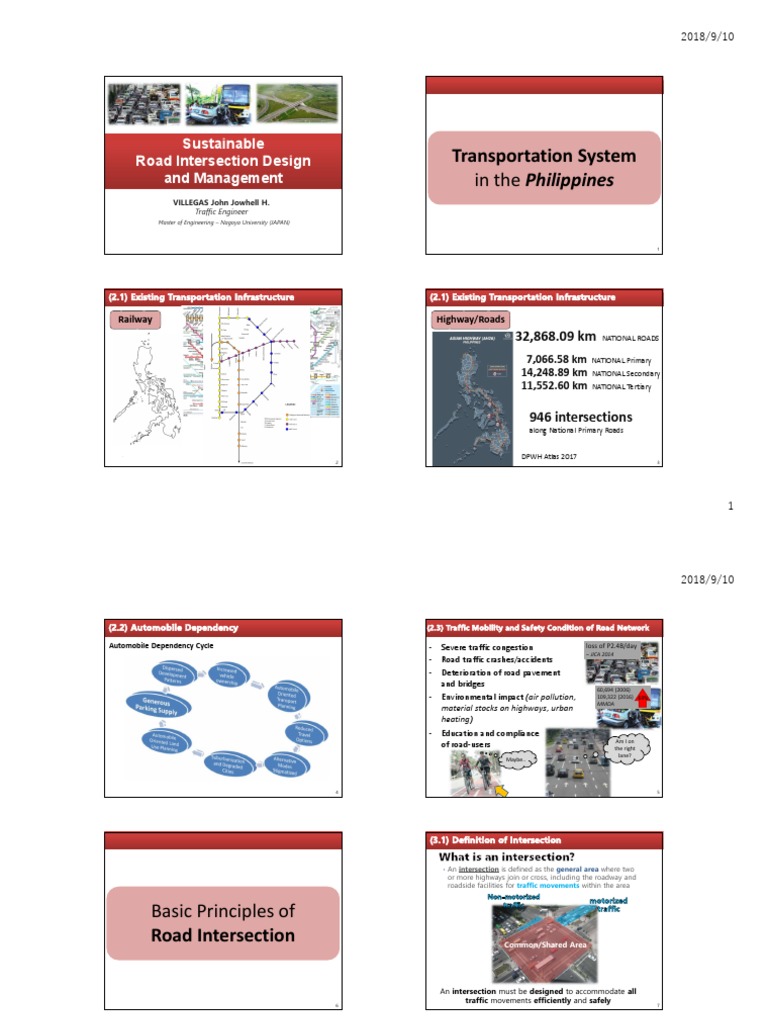 Part 2 3 Transportation in The PH and Basic Principles of Intersection ...