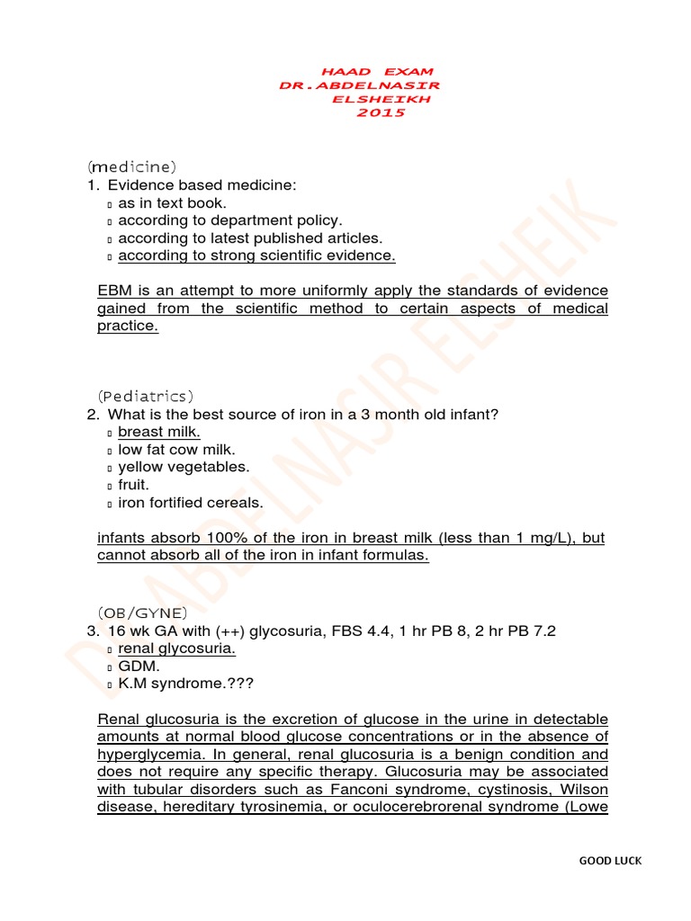 Haad Exam Mcqs | PDF | Childbirth | Congenital Heart Defect