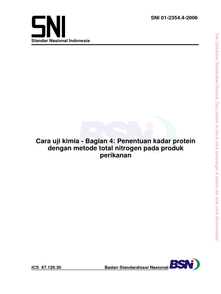 SNI Uji Kadar Protein | PDF