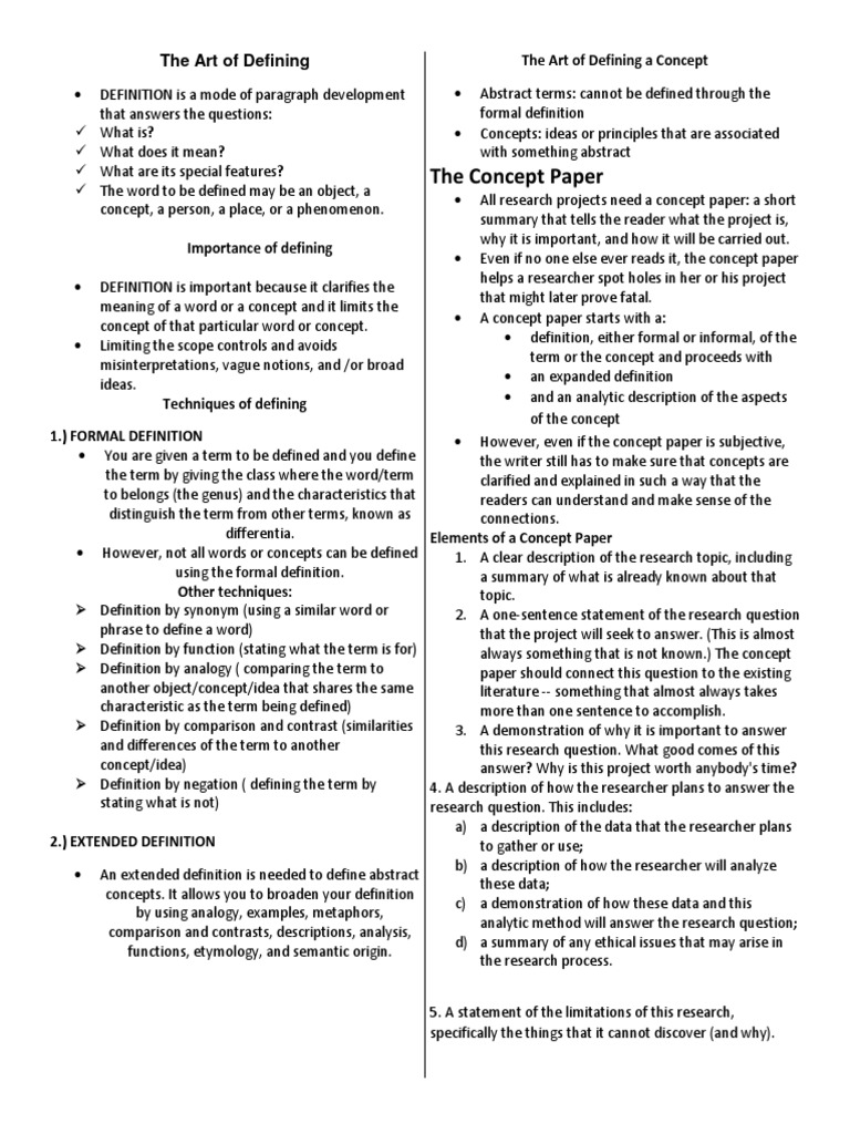 The Art of Defining | PDF | Definition | Concept
