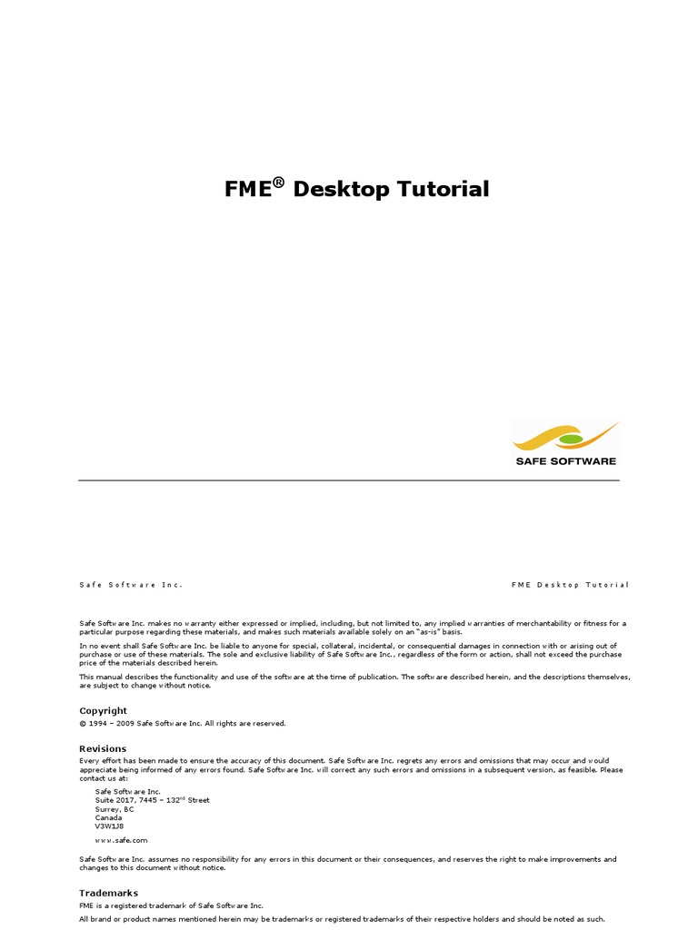FME Desktop Tutorial | PDF | Menu (Computing) | Software