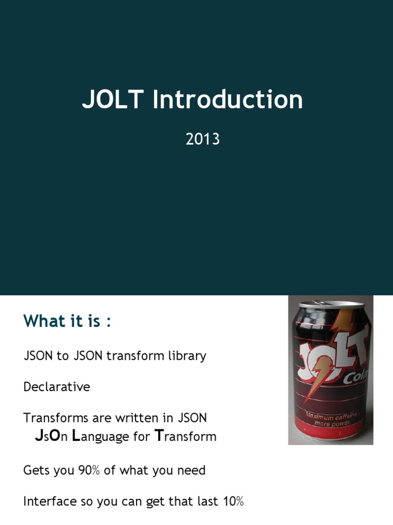 JOLT Introduction | PDF | Json | Computer Programming