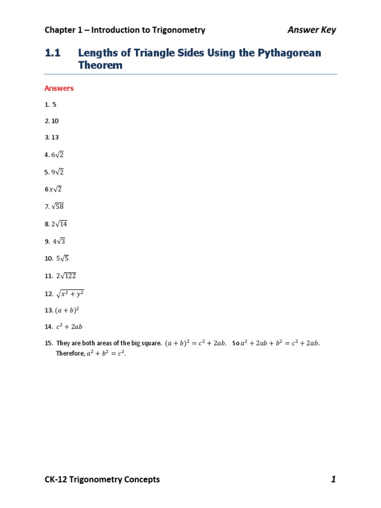 Answer Key - CK-12 Chapter 01 Trigonometry Concepts 052119 PDF ...