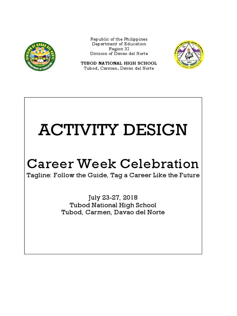 Activity Design For Career Week Celebration | Download Free PDF ...