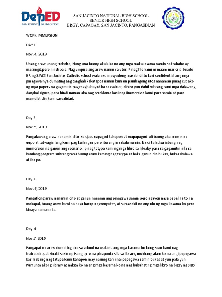 Work Immersion | PDF