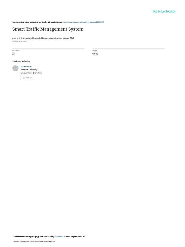Smart Traffic Management System | PDF | Radio Frequency Identification ...