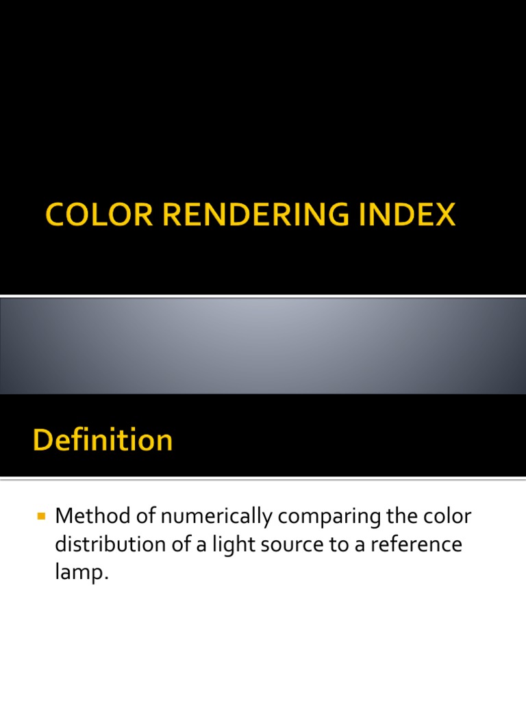 Color Rendering Index | PDF | Incandescent Light Bulb | Fluorescent Lamp