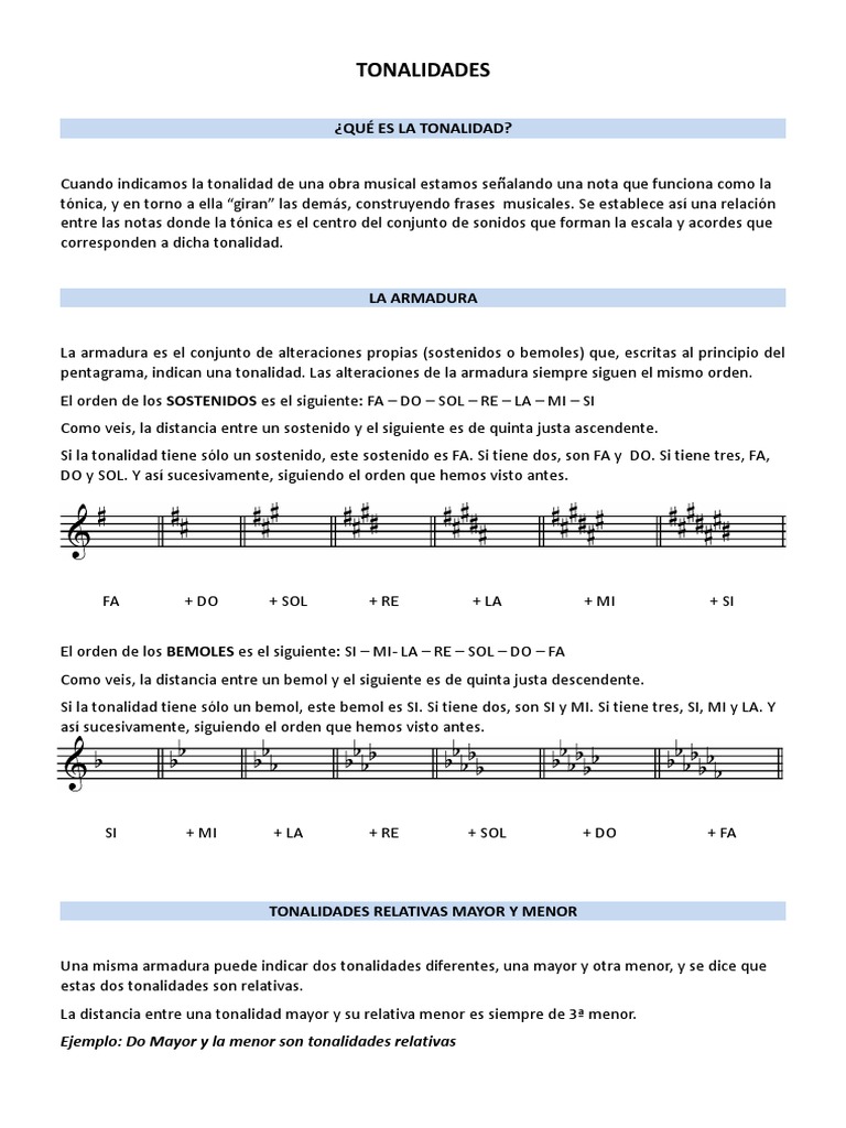 Tonalidades PDF | PDF | Pitch (Música) | Composiciones Musicales