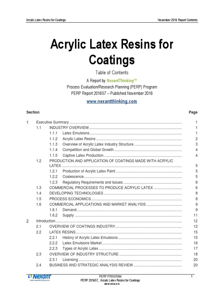 2016S7 Toc | PDF | Poly(Methyl Methacrylate) | Paint