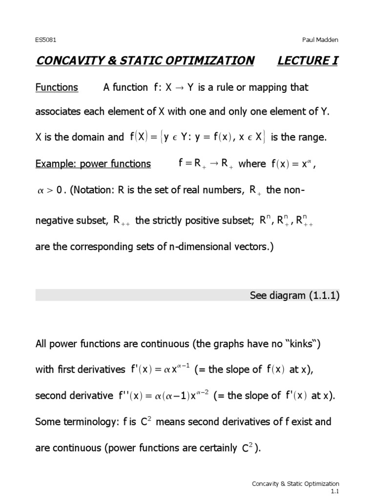 Concavity and Static Optimization Basics | PDF