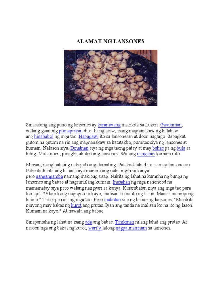Alamat NG Lansones | PDF