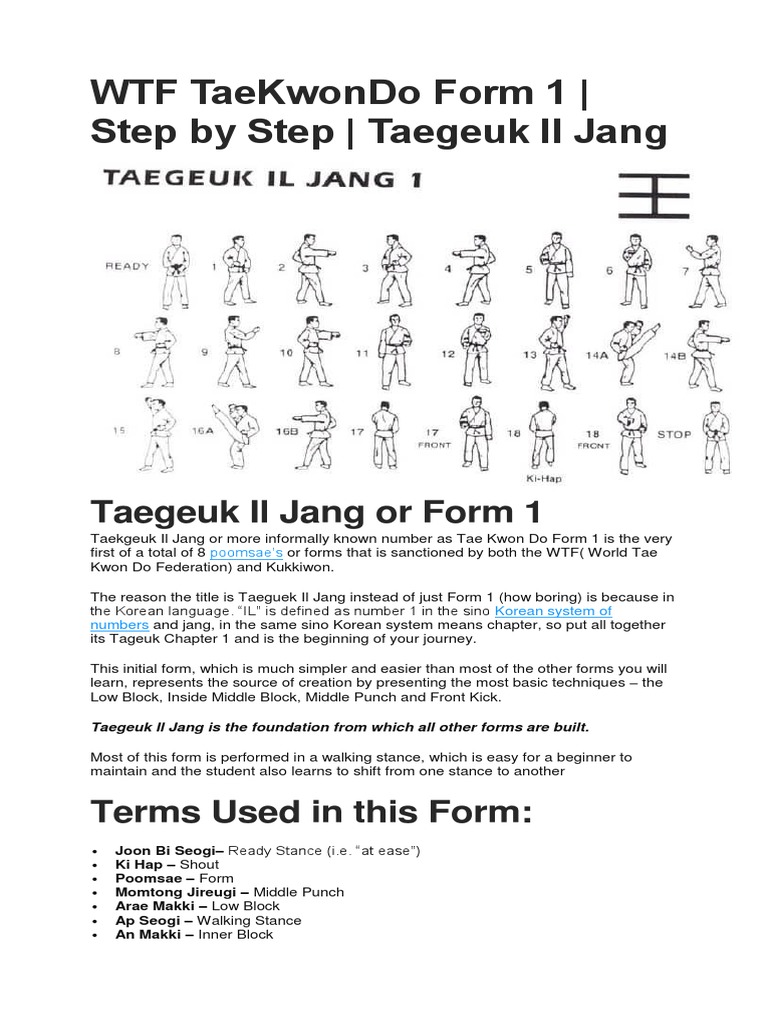Poomsae 1&2 | PDF | Taekwondo | Individual Sports