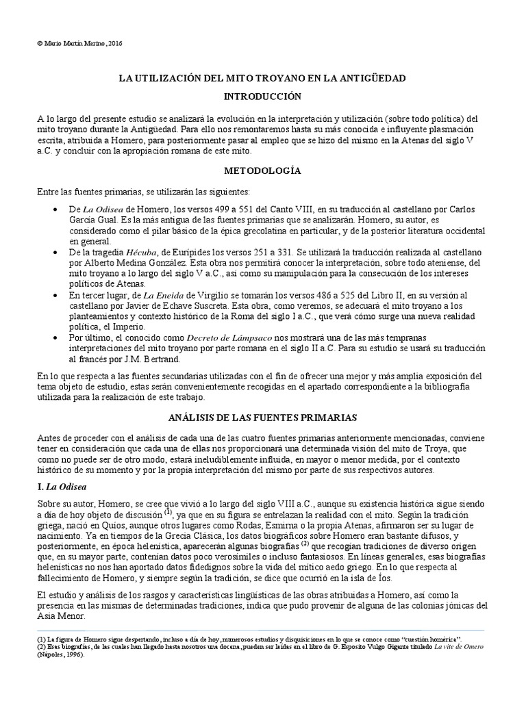 Mito Troyano PDF | PDF | Homero | Troya
