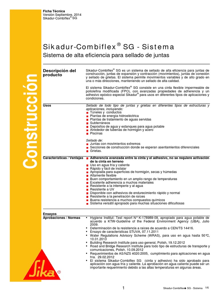 Sikadur Combiflex SG-Sistema | PDF | Hormigón | Soldadura