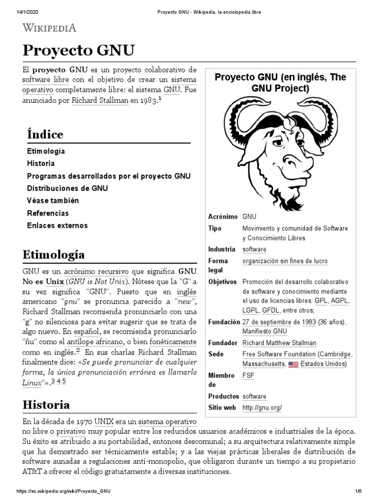 Proyecto GNU | PDF | Proyectos de software libre | Contenido libre