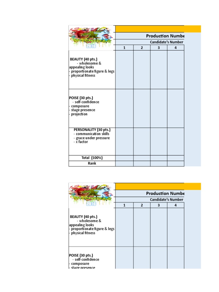 Criteria For Pageant | PDF