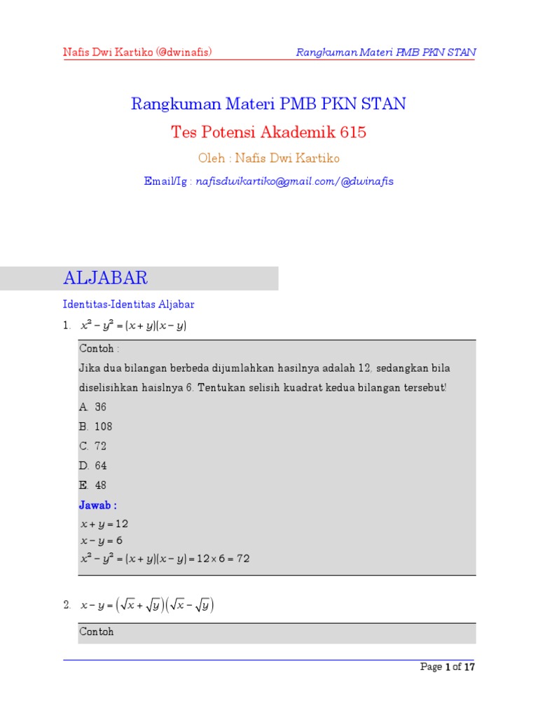 Rangkuman Materi PMB PKN Stan PDF | PDF