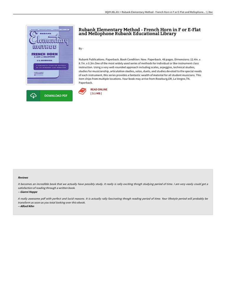 Rubank Elementary Method French Horn in F or e F | Download Free PDF ...