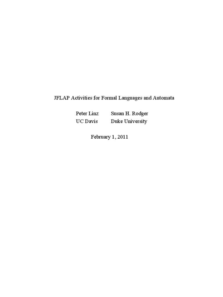 JFLAP Guide for Automata Students | PDF | Syntax (Logic) | Formal Methods