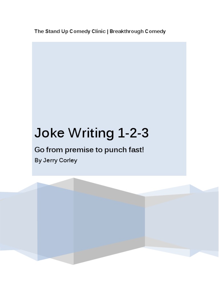 Joke Writing 1-2-3 PDF | PDF | Stand Up Comedy | Jokes