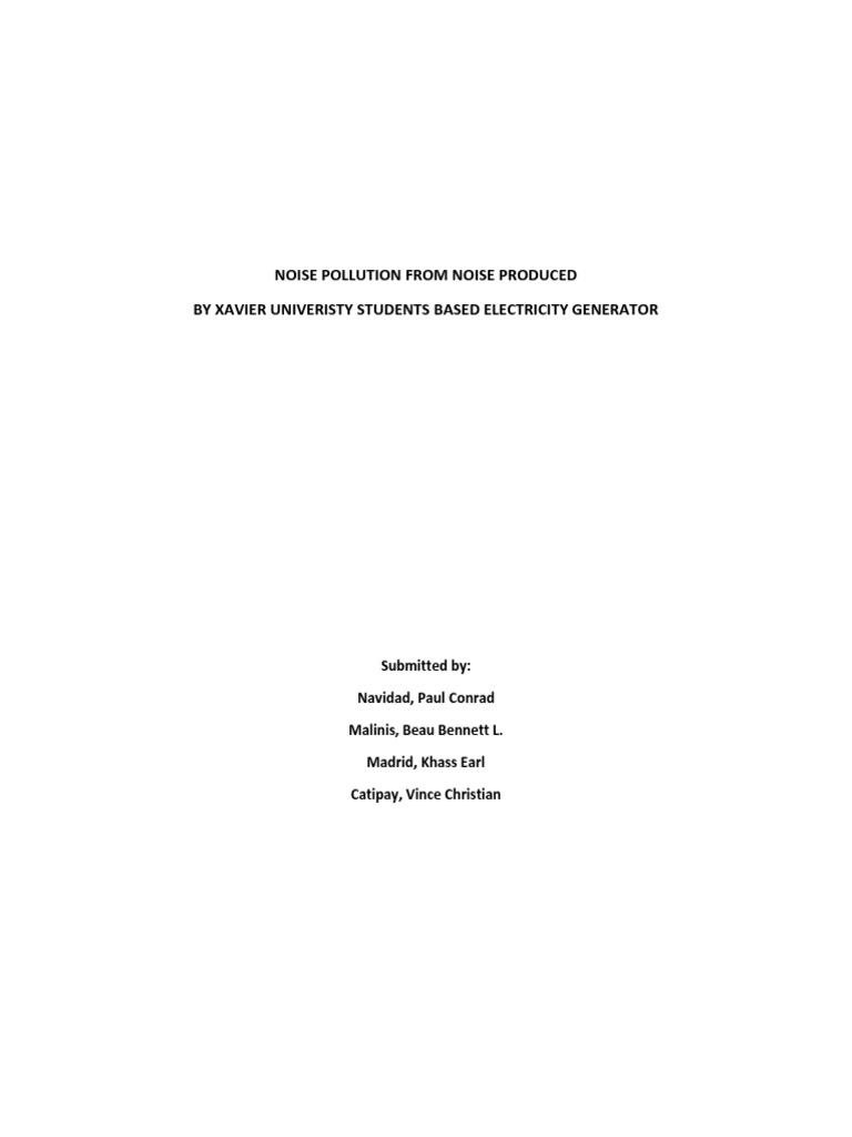 Sound Based Electricity Generator From Noise Produced by Xavier ...