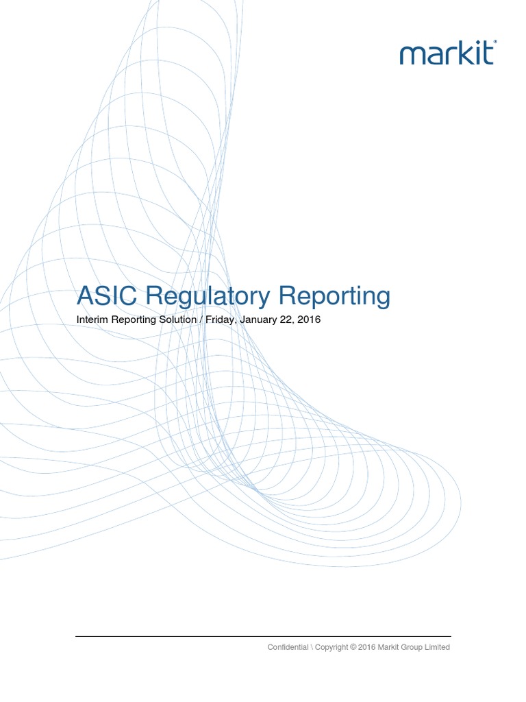 ASIC Regulatory Reporting Functional Specification | PDF | Derivative ...