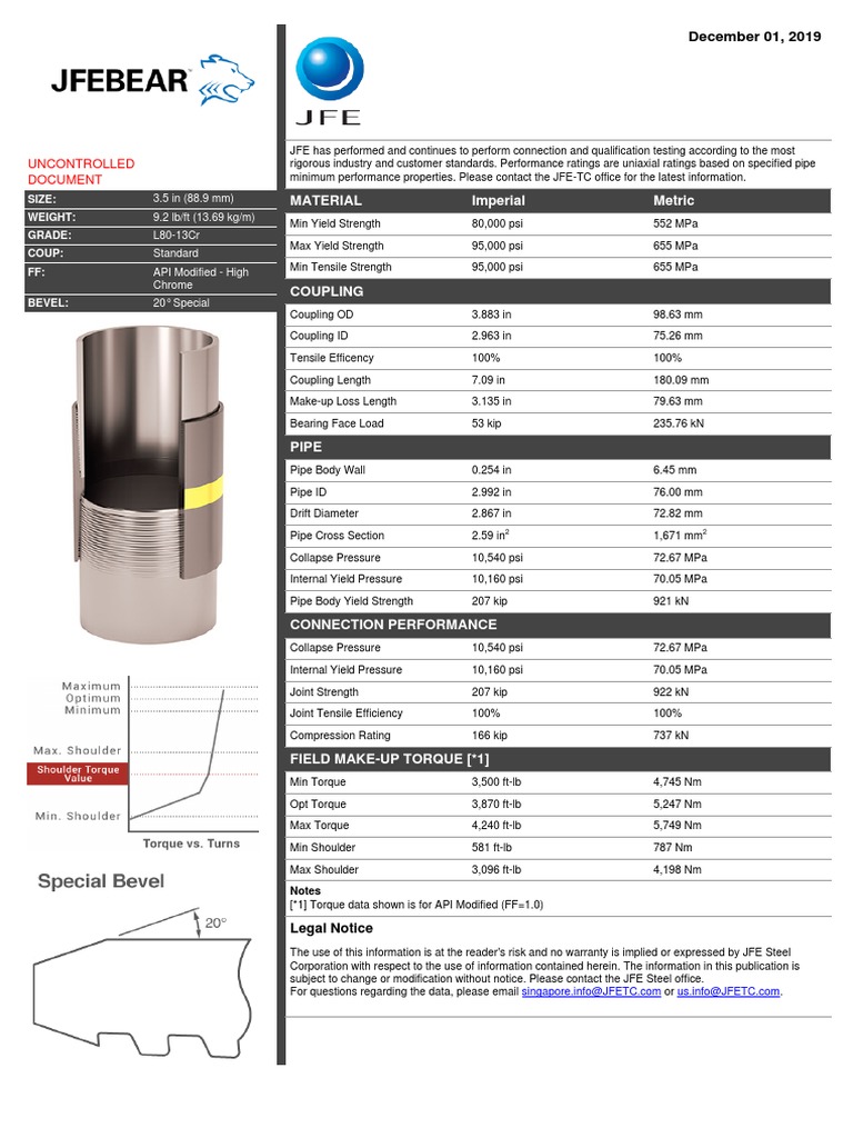 3.5 Jfe Bear | PDF | Pipe (Fluid Conveyance) | Pascal (Unit)
