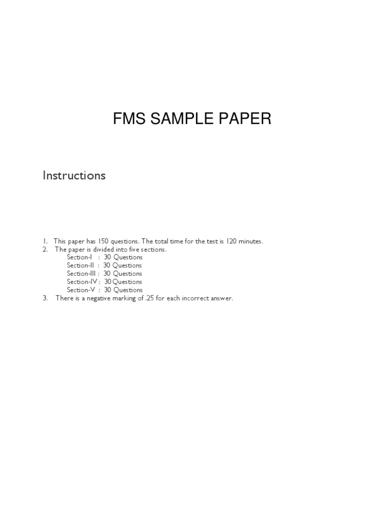 FMS Sample Paper 1-Career Launcher | PDF | Franklin D. Roosevelt ...