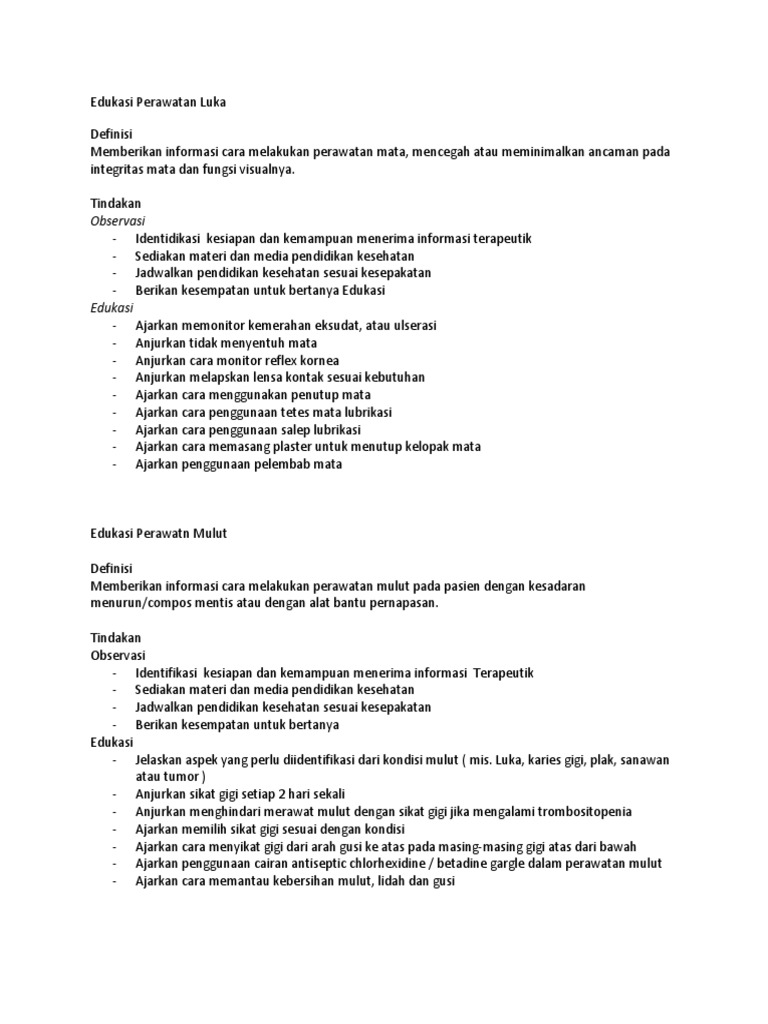 Edukasi Perawatan Luka | PDF