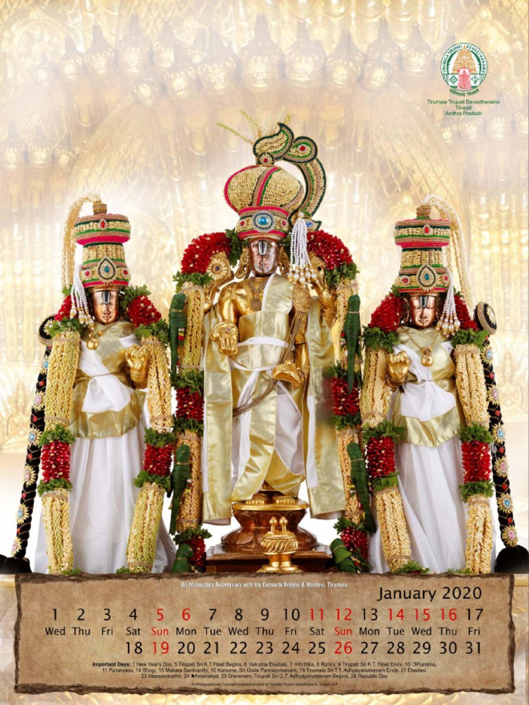 2020 TTD Calendar | PDF