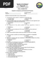 2nd Quarter Exam-EAPP | PDF | Chart | Word