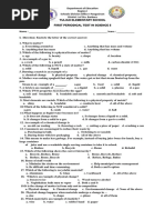 Grade 5 First Periodical Test in SCIENCE | PDF | Reuse | Recycling